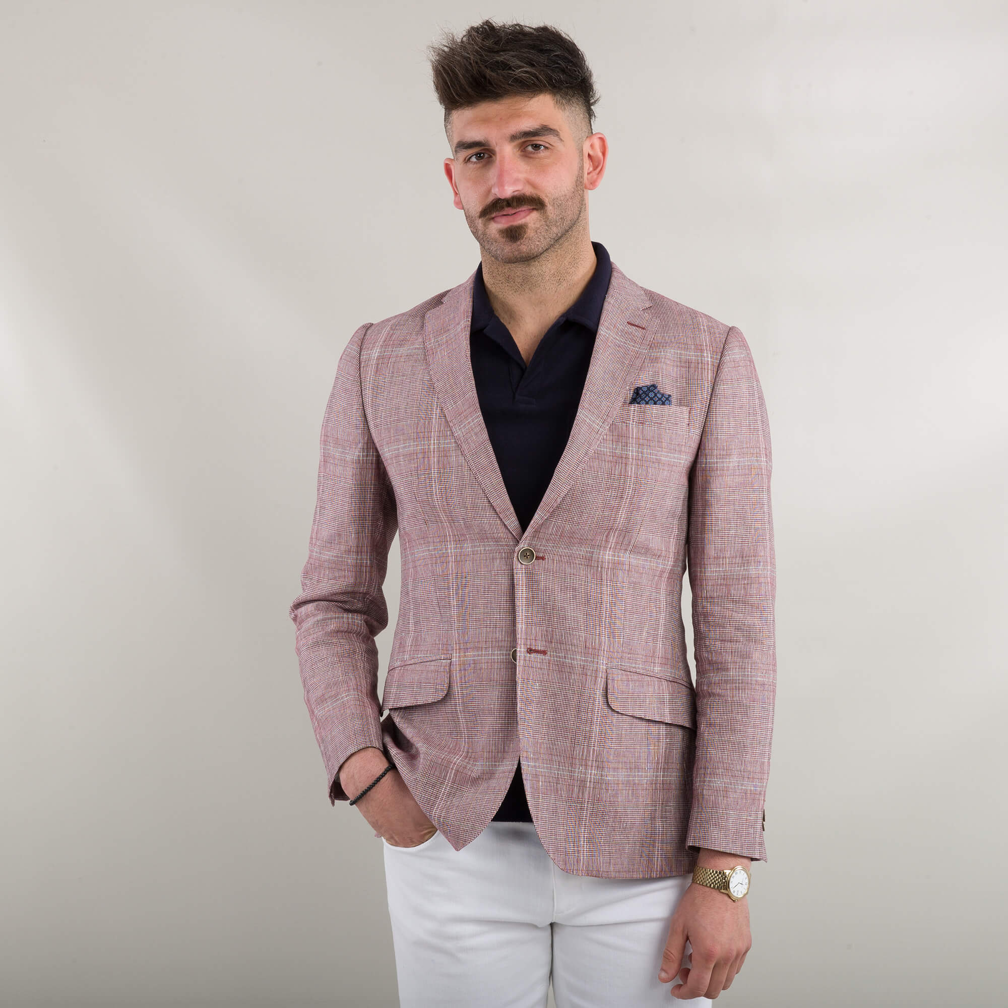 Crveni muški sako check dizajna